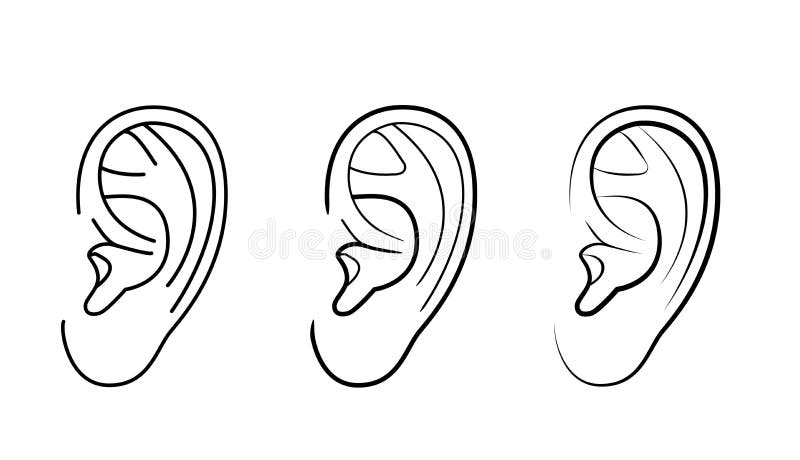 Drawing Human Ear Outline Stock Illustrations – 986 Drawing Human Ear ...