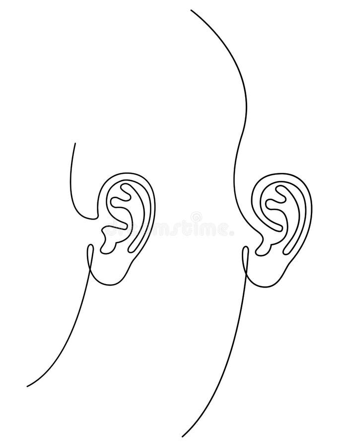 Drawing Human Ear Outline Stock Illustrations – 958 Drawing Human Ear ...
