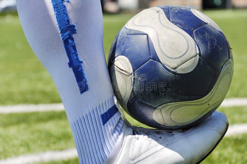 Human leg and soccer ball stock photo. Image of outdoor - 17947598