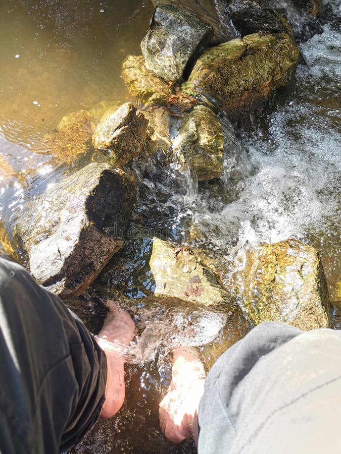 Human Legs in the Cold River Stock Photo - Image of relax, holiday ...
