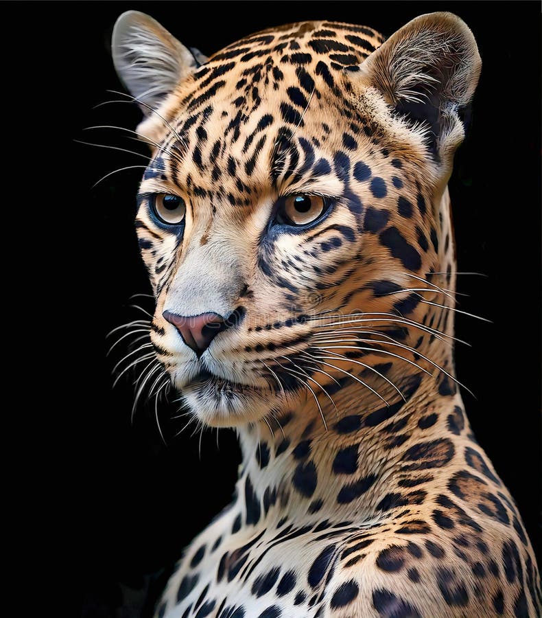 Human leopard stock illustration. Illustration of portrait - 350754496