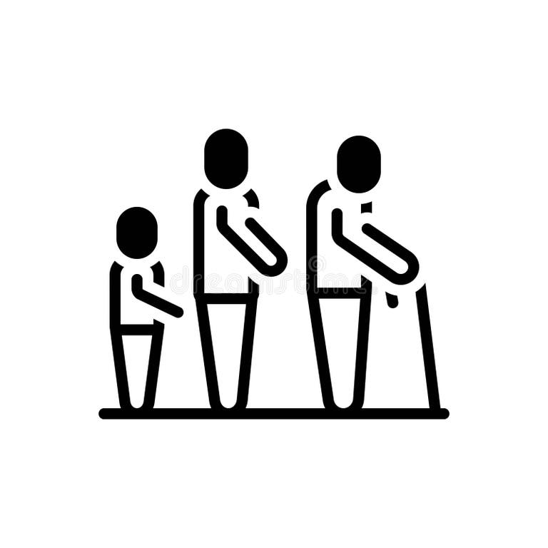 Black Solid Icon for Human Life, Evolution and Cycle Stock Illustration ...