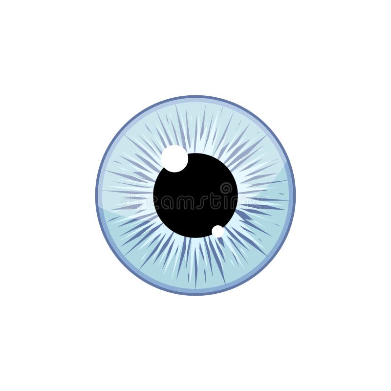 Human Light Blue Eyeball Iris Pupil Isolated on White Background. Eye ...