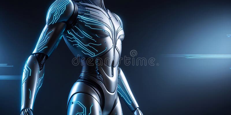 Human-like AI Figure with Glowing Neural Pathways, Representing the ...