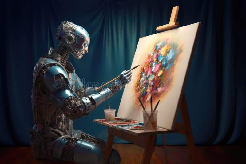 Ai Art Concept Robot Artist Stock Illustrations – 312 Ai Art Concept ...