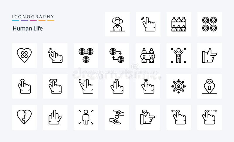 25 Human Line icon pack stock vector. Illustration of click - 264509042