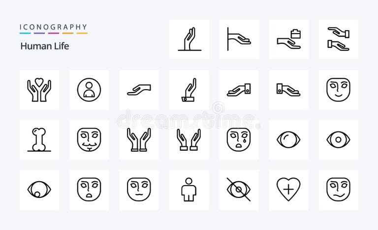 25 Human Line icon pack stock vector. Illustration of emotion - 264533918