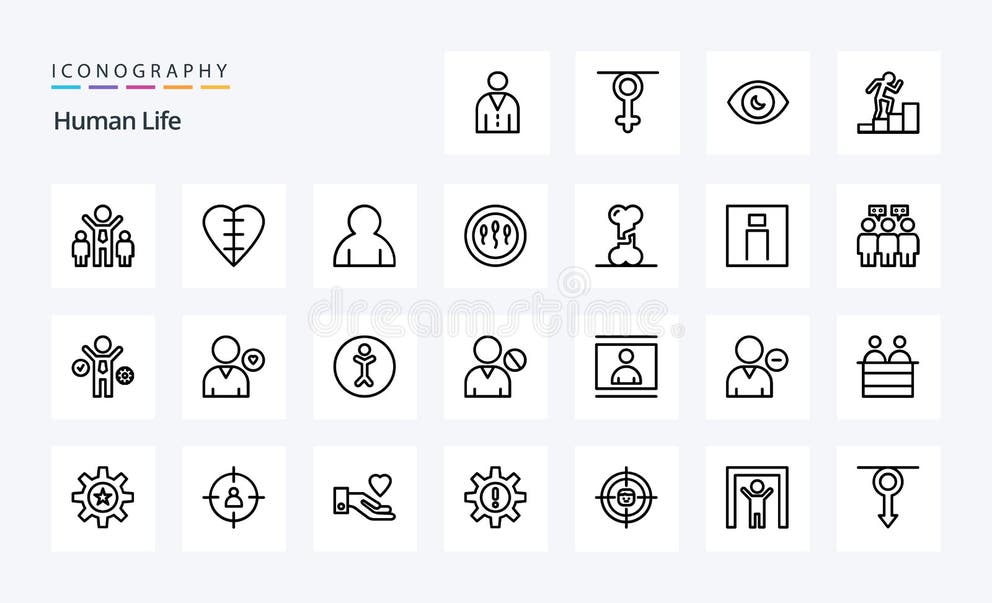 25 Human Line icon pack stock vector. Illustration of communication ...