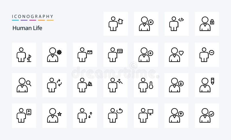 25 Human Line icon pack stock vector. Illustration of avatar - 264555139