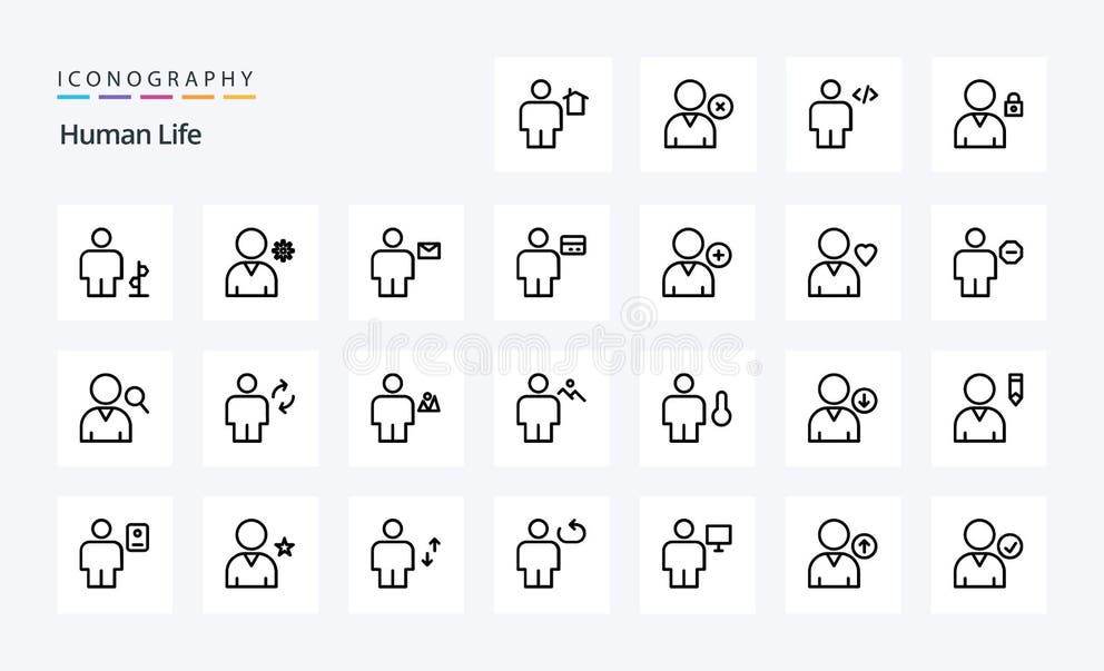 25 Human Line icon pack stock vector. Illustration of avatar - 264555139
