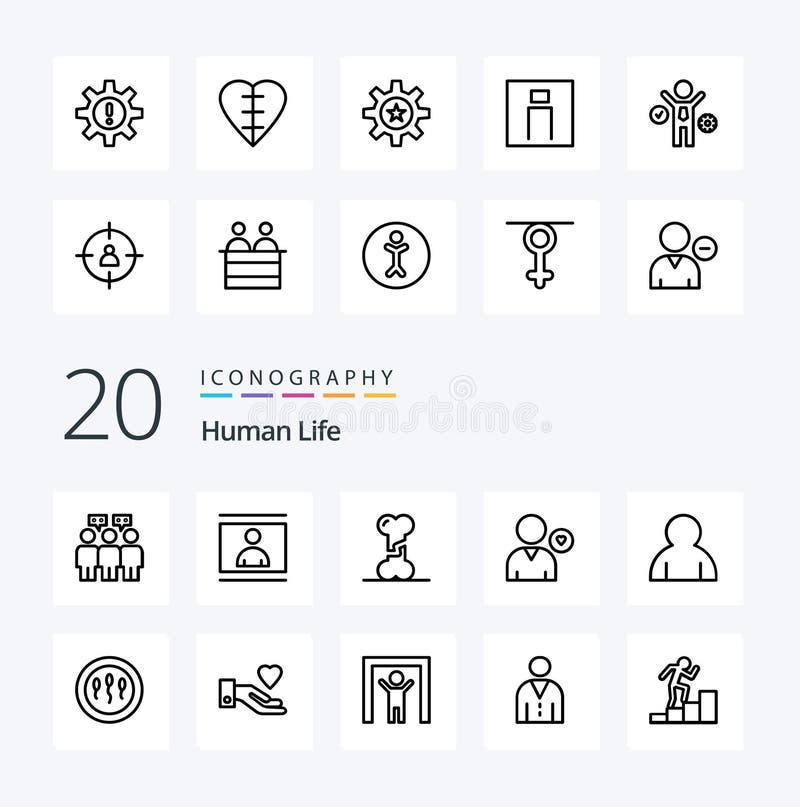 20 Human Line Icon Pack Like Human Like Bone Human Favorite Stock ...