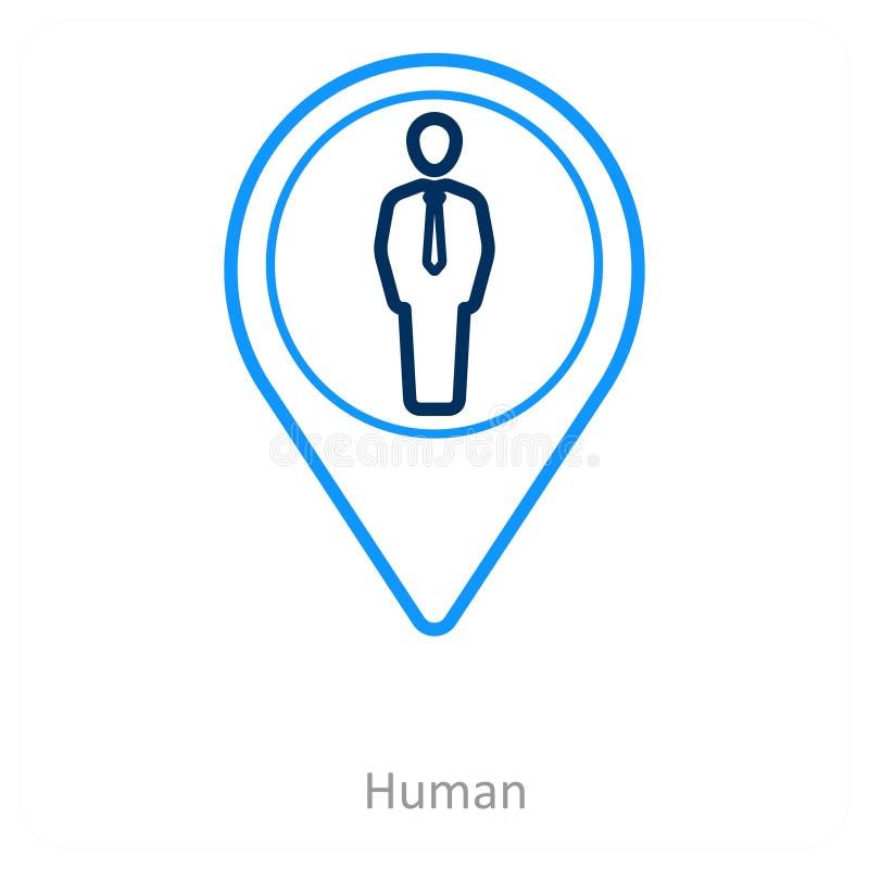 Human and Location Icon Concept Stock Illustration - Illustration of ...