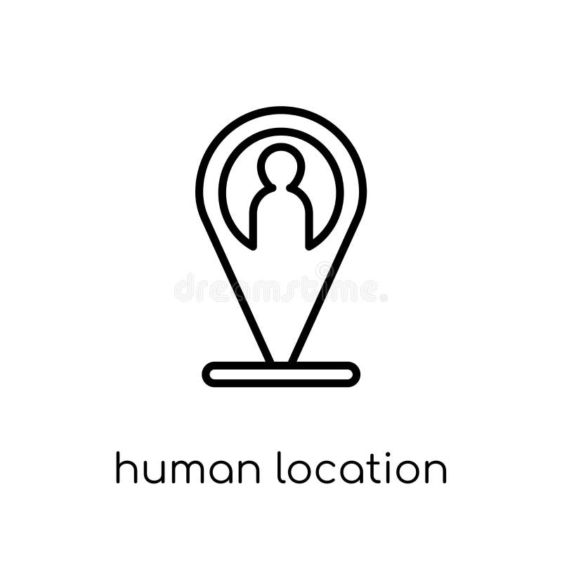Human Location Icon. Trendy Flat Vector Human Location Icon on W Stock ...