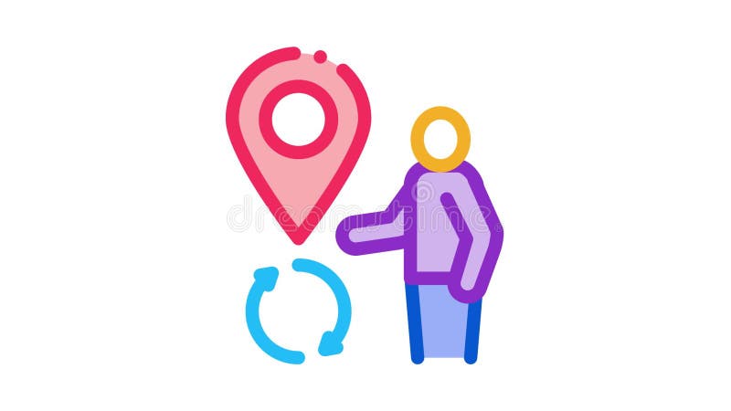 Human Location Sign Icon Animation Stock Footage - Video of document ...