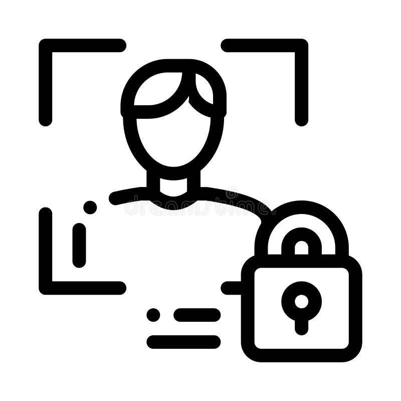 Human Lock Security Icon Vector Outline Illustration Stock Vector ...