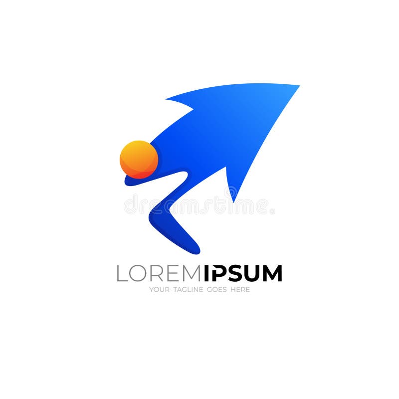 Human Logo and Arrow Design Combination, Social Logos Stock Vector ...