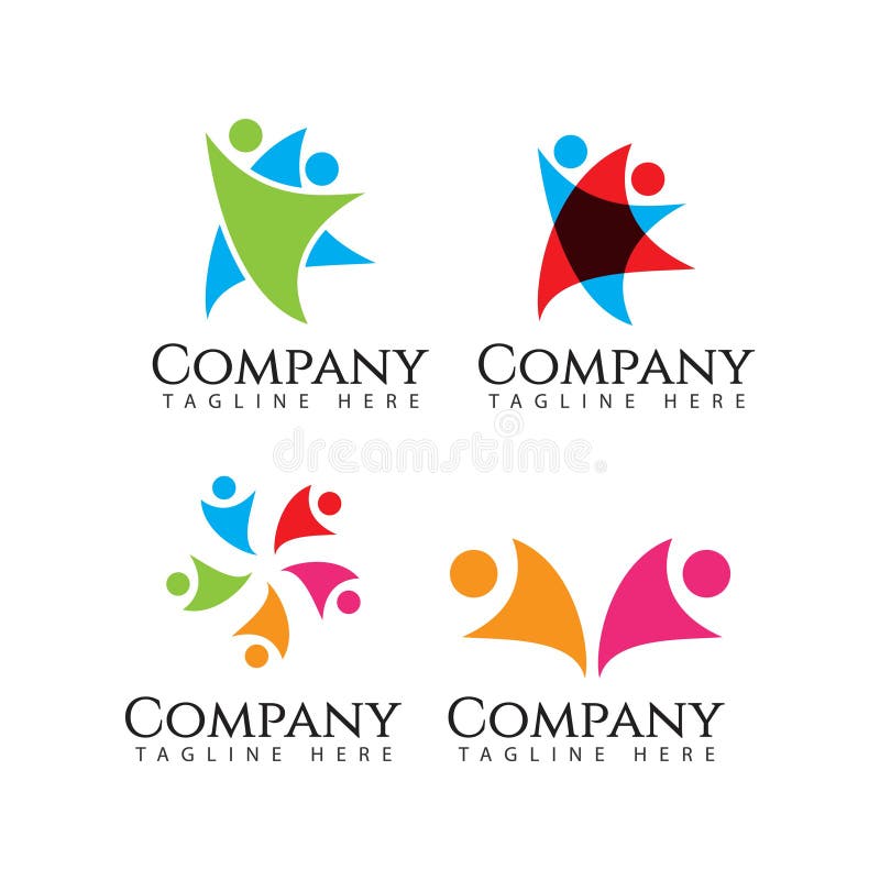 Abstract Round Logo Happy Human Silhouette Stock Illustrations – 144 ...