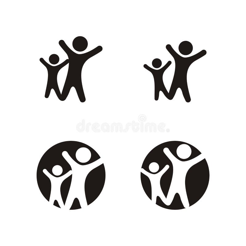 Human Logo - Icon Vector Design with Black Flat Design Stock Vector ...