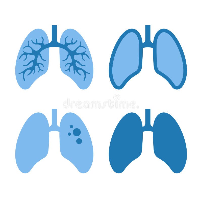 Human Lung Icons Set stock vector. Illustration of lung - 40252930