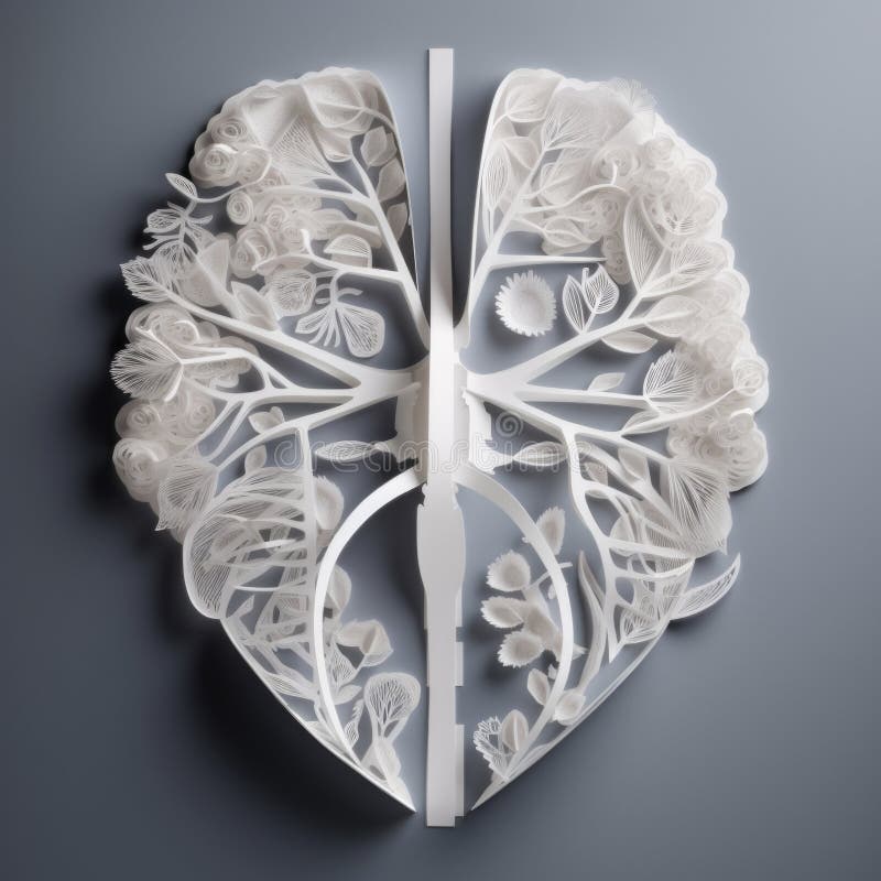 Human Lung Paper Art Illustation, Copy Space, Generative AI Stock ...