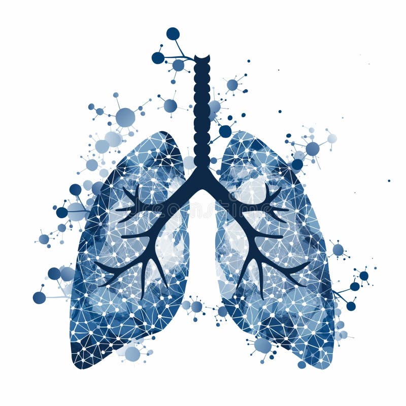 Human Lung Shape with Virus Inside on Bright White Background ...