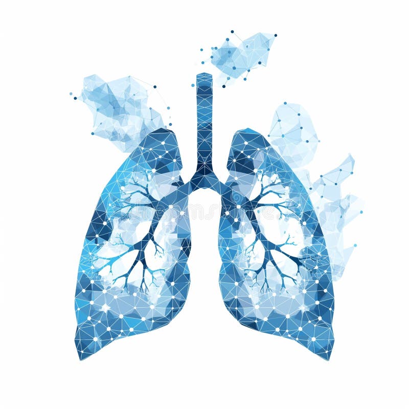 Human Lung Shape with Virus Inside on Bright White Background ...