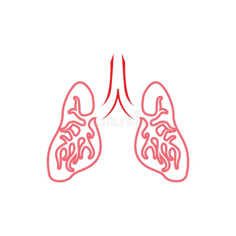 Human Lung Vector Image Template Icon Stock Vector - Illustration of ...