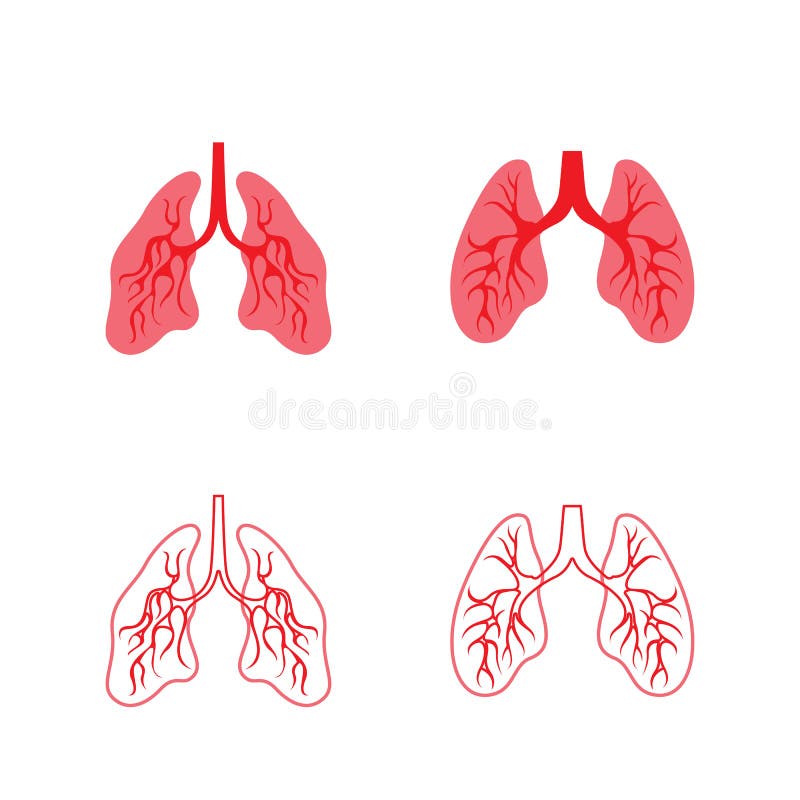Human Lung Vector Image Template Icon Stock Vector - Illustration of ...