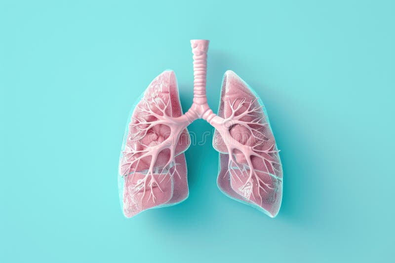Human Lungs Anatomy on Light Blue Background Stock Illustration ...