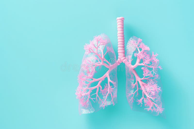 Human Lungs Anatomy on Light Blue Background Stock Illustration ...