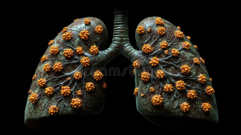 Human Lungs with Bacterial Infection Visualization - Medical ...