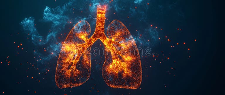 Human Lungs with a Cancerous Growth are Visualized in the Background ...