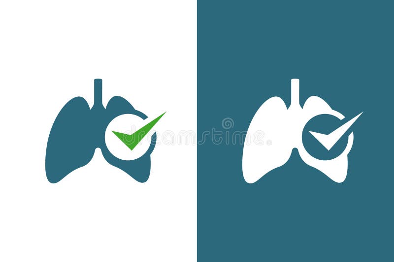 Human Lungs and Check Mark Logo Combination. Unique Internal Organ ...