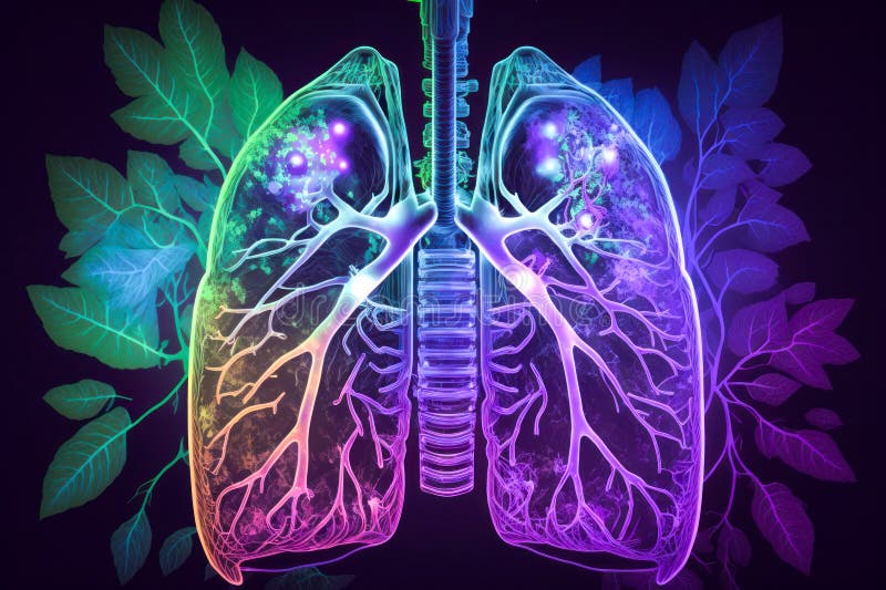 Human Lungs. Digital Cyberspace with Futuristic Security Technology ...