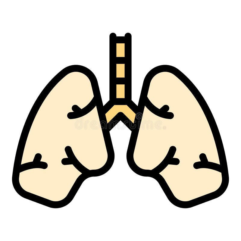 Human Lungs Icon Color Outline Vector Stock Vector - Illustration of ...