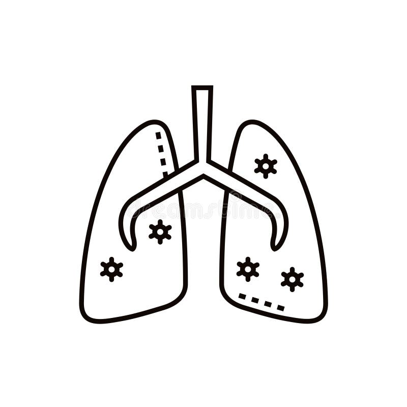 Human Lungs Icon Line Vector Stock Vector - Illustration of virus ...
