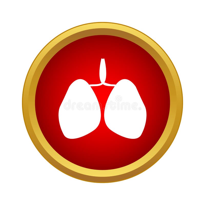 Human Lungs Icon in Cartoon Style Stock Illustration - Illustration of ...