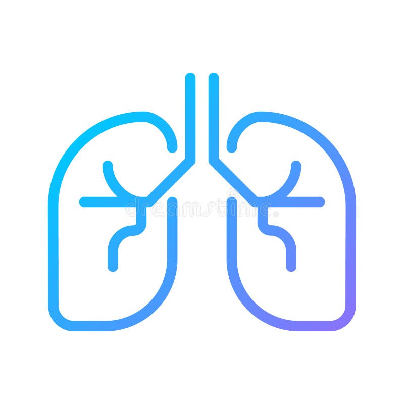 Human Lungs Pixel Perfect Gradient Linear Vector Icon Stock Vector ...