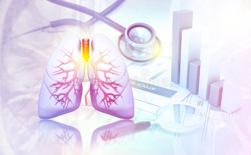 Human Lungs on Scientific Background Stock Illustration - Illustration ...