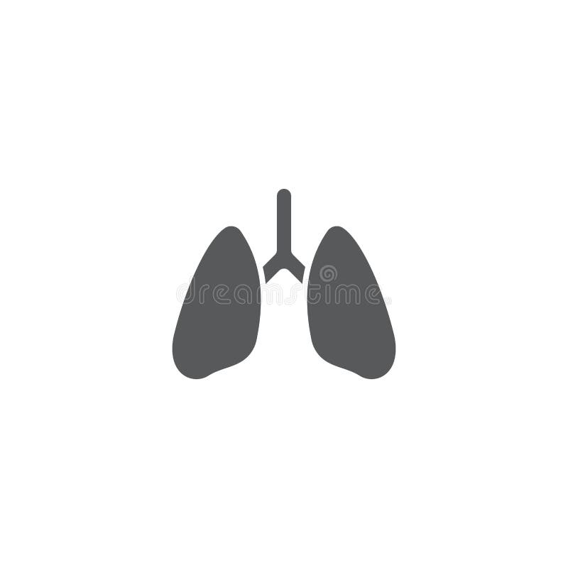 Human Lungs Vector Icon Symbol Isolated On White Background Stock