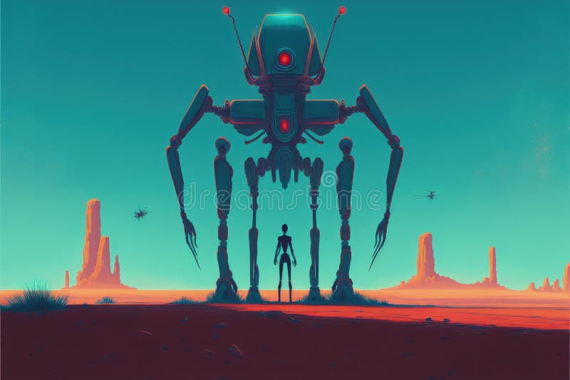 A Human and a Machine Inspecting a Fresh Settlement on an ...