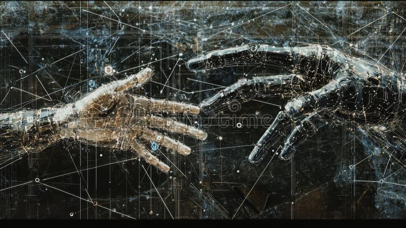 Human and Machine Learning Interaction Concept Stock Illustration ...