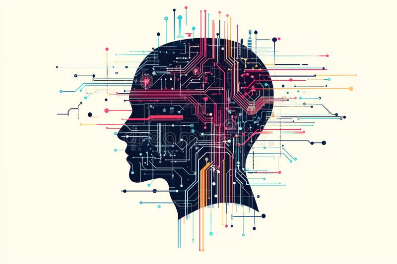 Human-machine Neural Interface Stock Image - Image of machine, brain ...