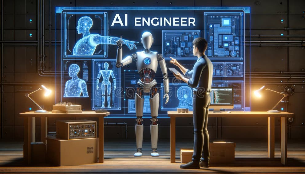 Human-Machine Synergy 3D AI Engineer Fine-Tuning a Humanoid Robots ...