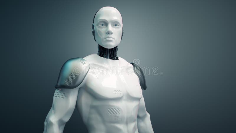 Human Male Robot. Artificial Intelligence and Innovation Concept Stock ...