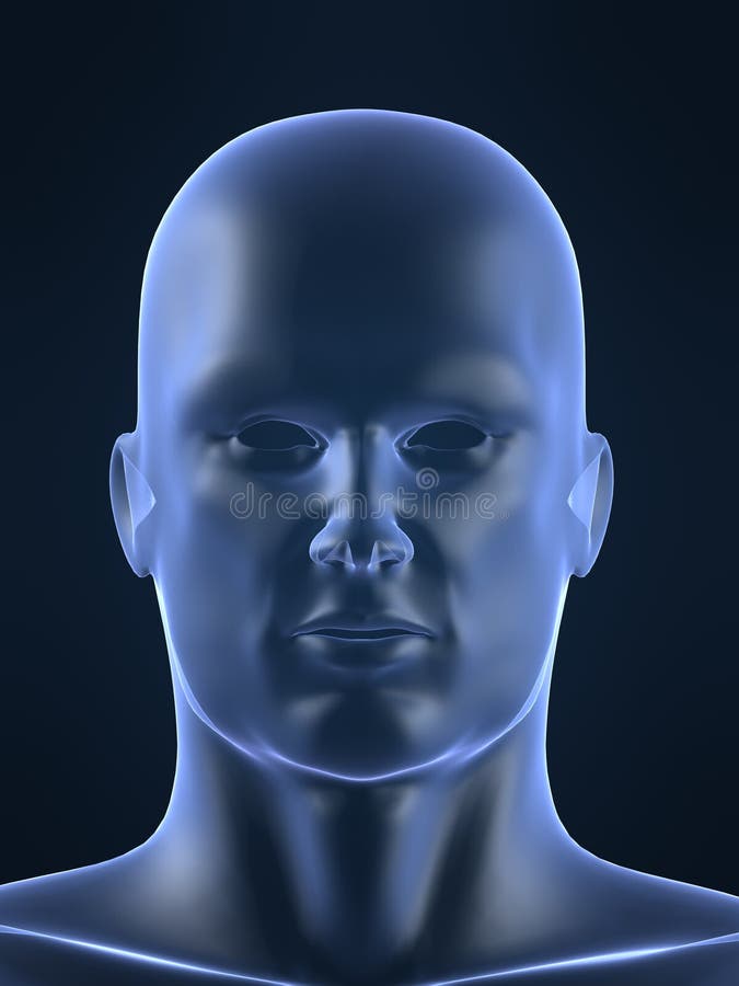 Blank White Male Head - Front View Stock Illustration - Illustration of ...