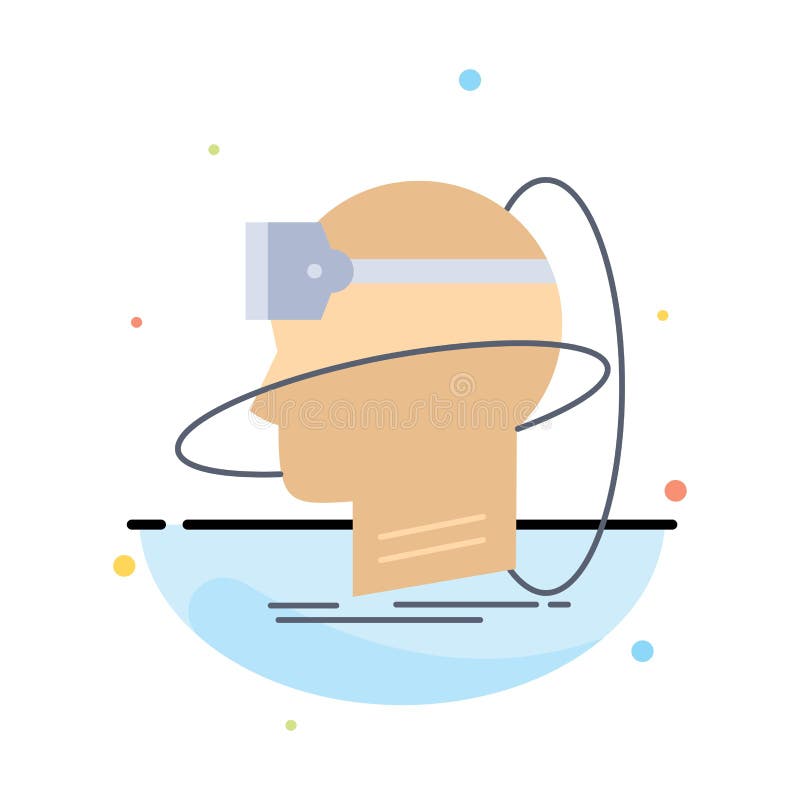 Human, Man, Reality, User, Virtual, Vr Flat Color Icon Vector Stock ...