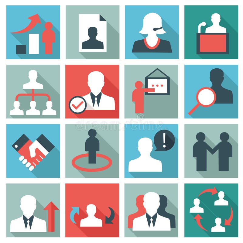Human management icons stock vector. Illustration of organization ...