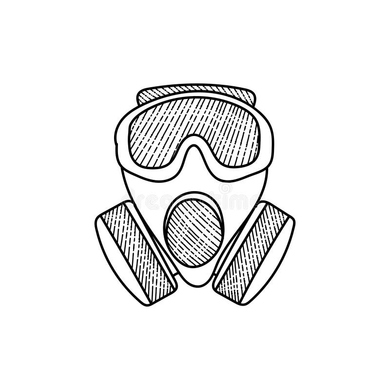 Human Mask Helmet Protection Line Art Design Stock Vector ...