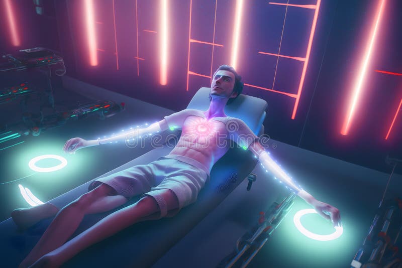 Human Medical Research in the Future. Neural Network AI Generated Stock ...